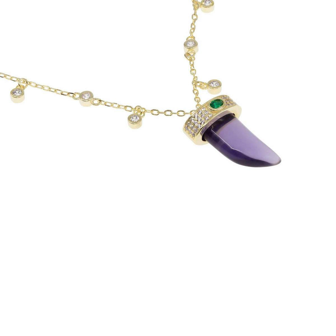 Tiger Tooth Necklace in Amethyst – RAGEN
