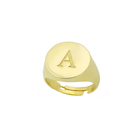 Simple Signet Initial Ring – RAGEN